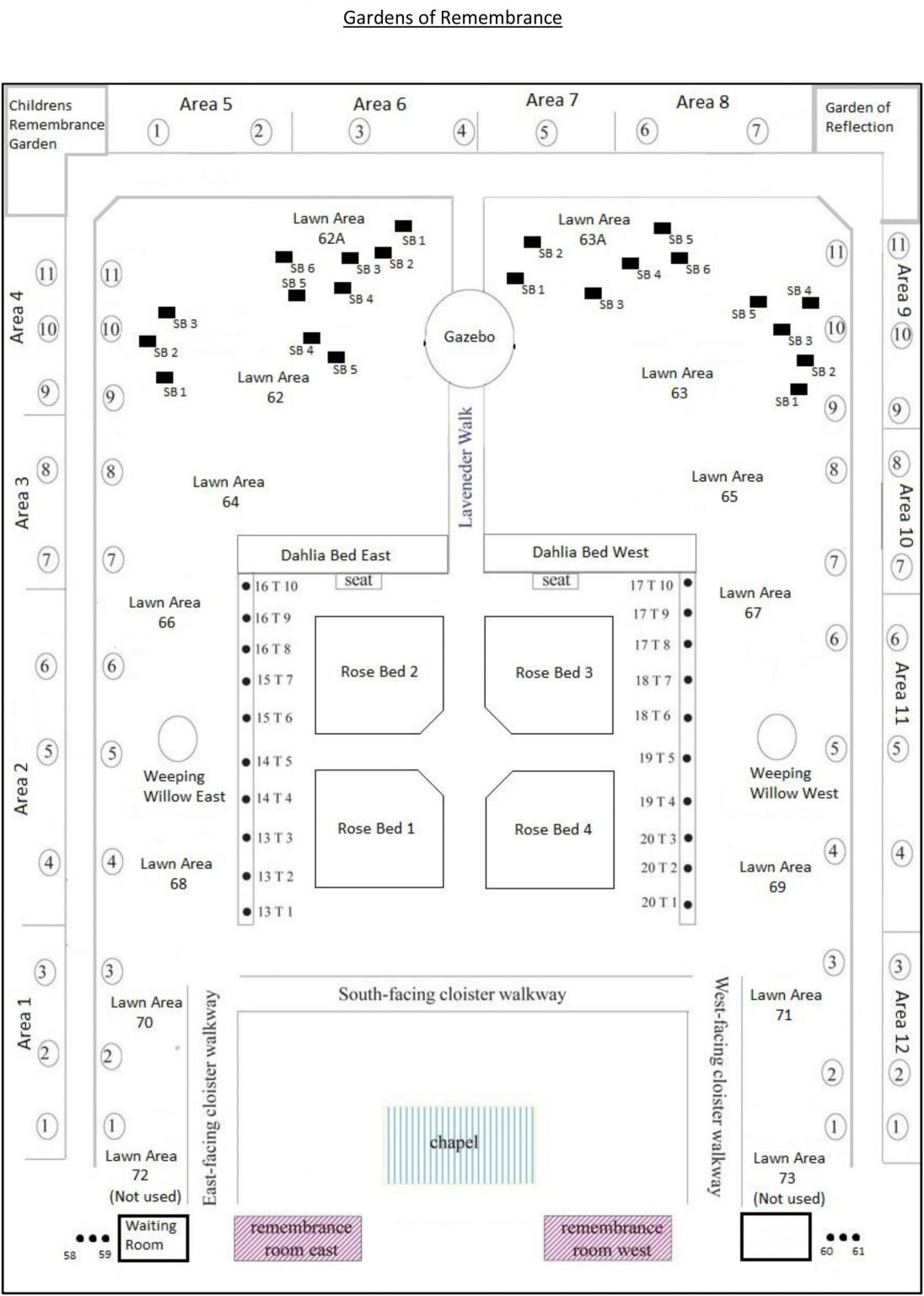Mortlake Crematorium | Plan of the Gardens