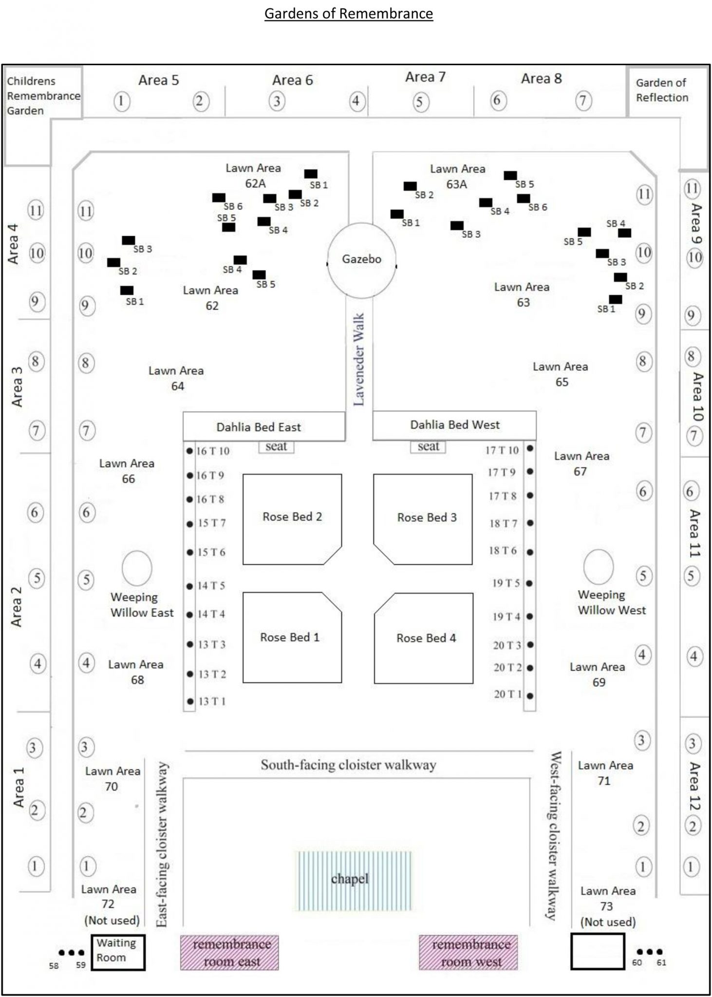 Mortlake Crematorium | Plan of the Gardens